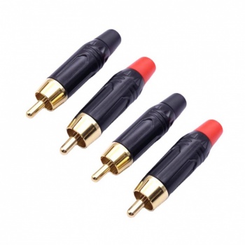 Kontak Audio Pro Metal Phono RCA Plugs Solder Audio Connectors Gold Plated (Set of 4) - Analogue ...