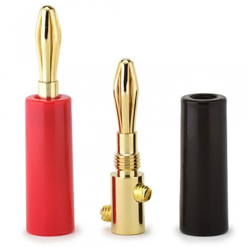 Kontak Audio Gold Plated 4mm Twin Screw Banana Plugs - Analogue Seduction