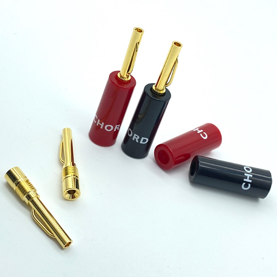 Chord Company Gold Plated Crimp 4mm Banana Plugs (Set of 2) - Analogue ...