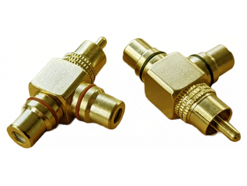Kontak Audio Gold Plated RCA Phono Splitters 1 x Male Plug to 2 x ...
