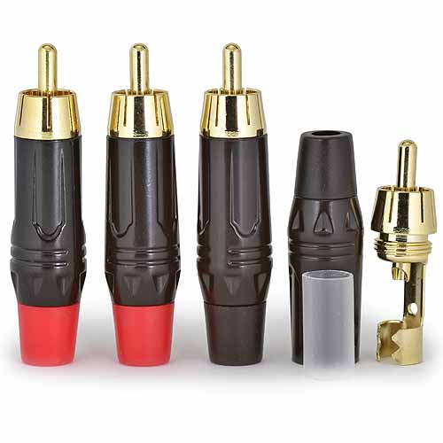 Kontak Audio Pro Metal Phono RCA Plugs Solder Audio Connectors Gold ...
